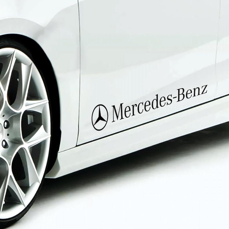 Set Mercedes Logo Decal Sticker Sport Racing Stripes Emblem | Mercedes ...