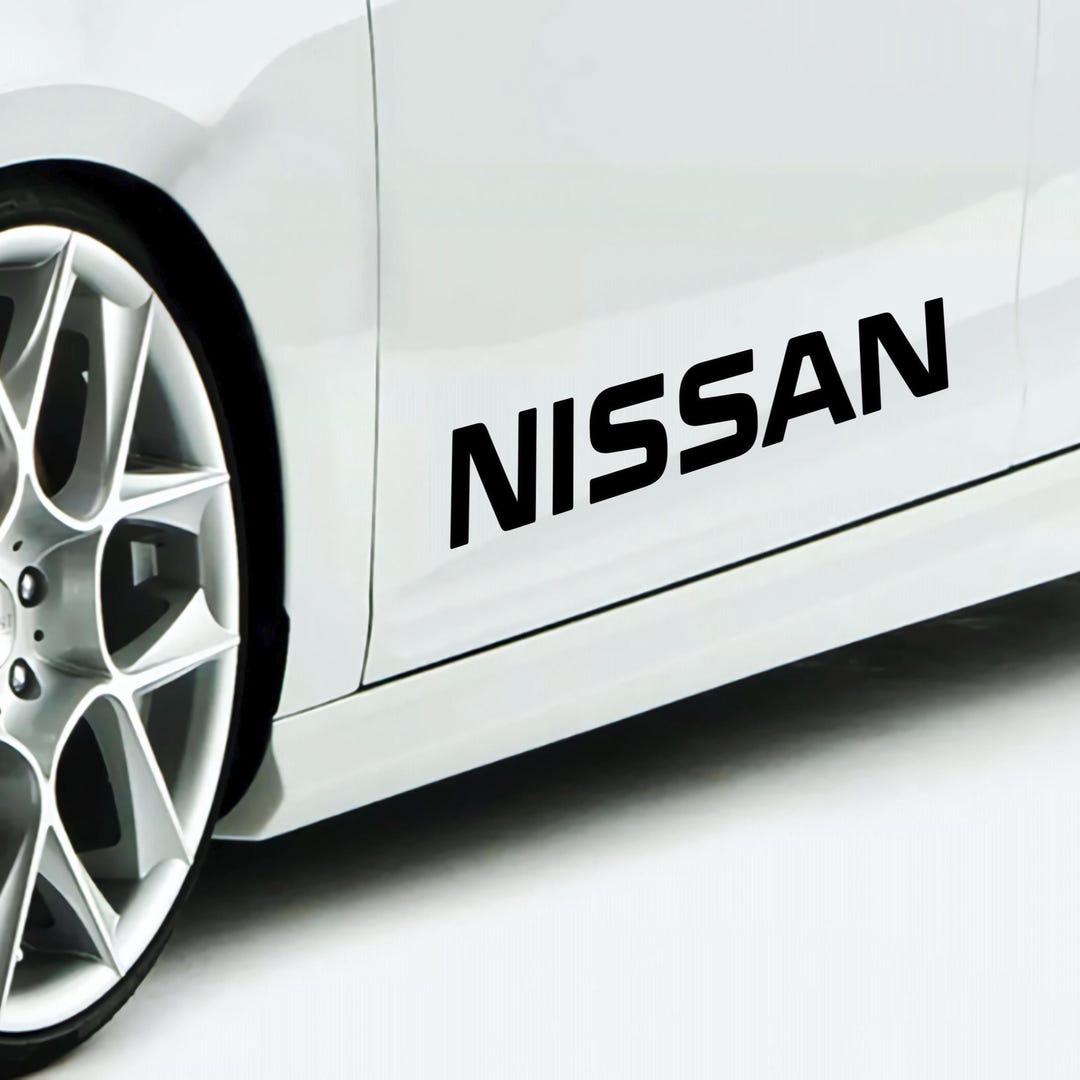 Set 2 Pcs Nissan Logo Decal Sticker Sport Racing Stripes Emblem Graphic ...