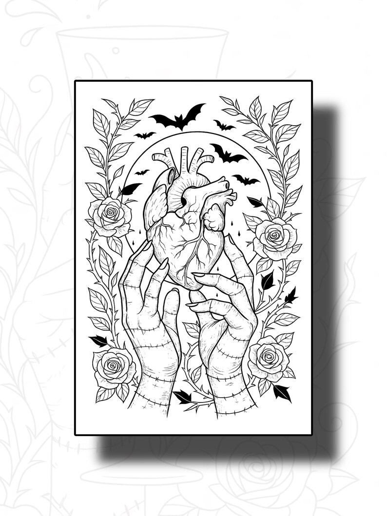 Gothic Vampire Coloring Book PDF, Dark Fantasy Printable Pages, Gothic ...