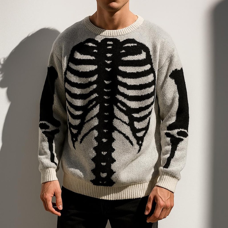 Gothic Knit Sweater Men - Etsy