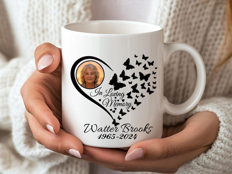 In Loving Memory SVG PNG, Custom Photo Memorial Butterfly Heart ...