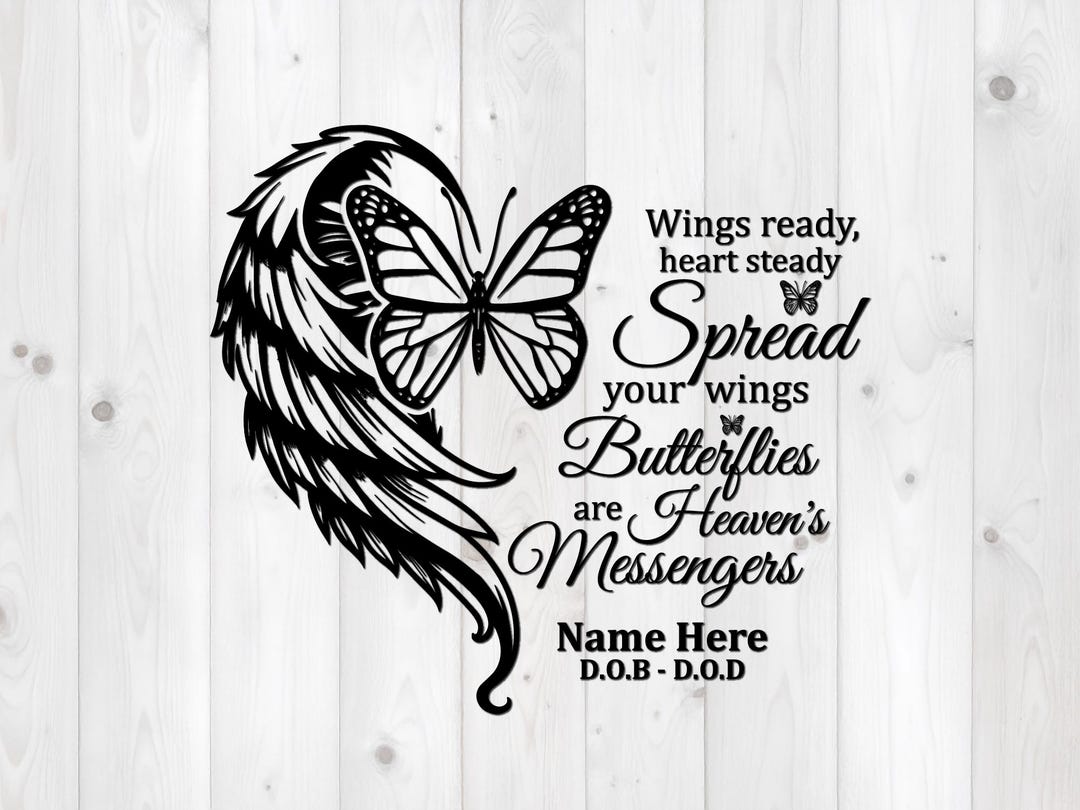 Butterfly Memorial SVG PNG: in Loving Memory Design, Digital Download ...