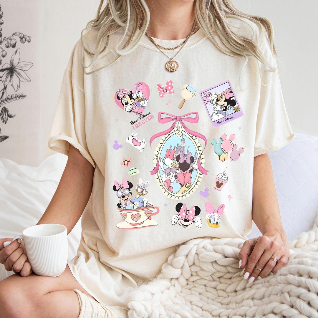 Retro Coquette Bows Minnie and Daisy PNG, Mouse Besties Png, Magical ...