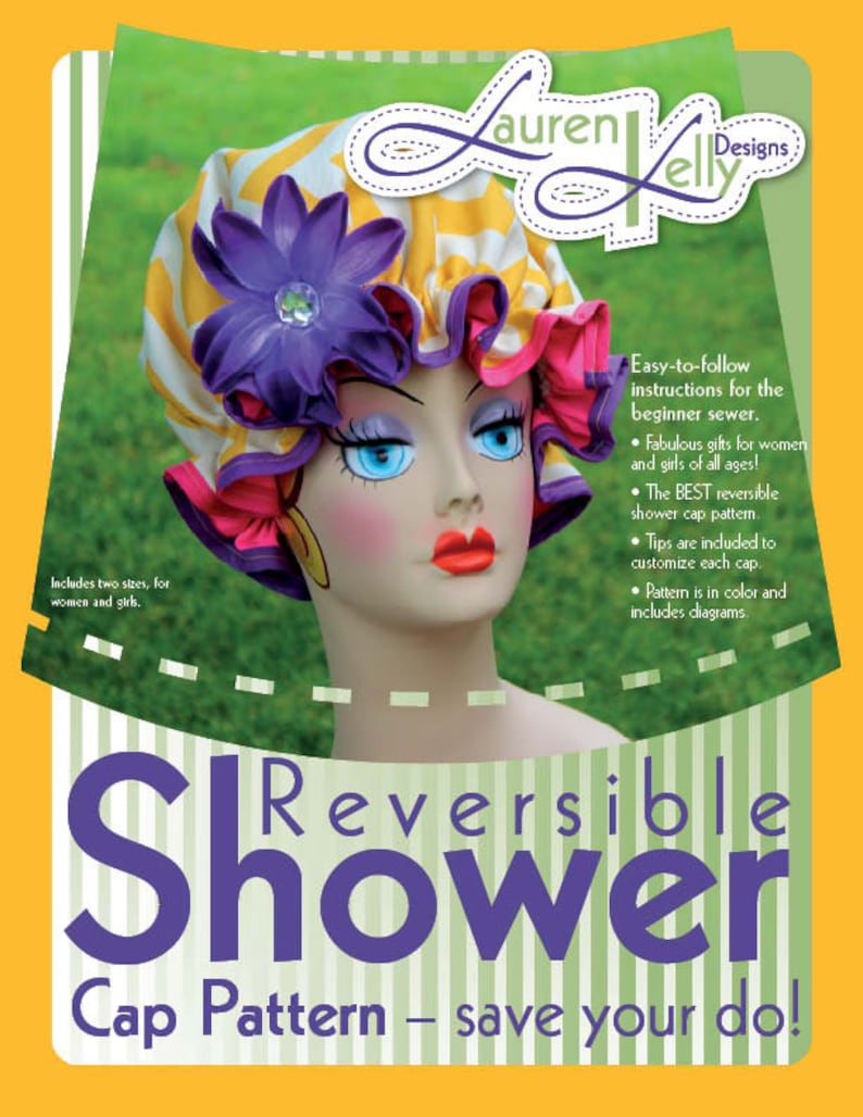 INSTANT DOWNLOAD Pdf Shower Cap Pattern Multiple Sizes for Women ...