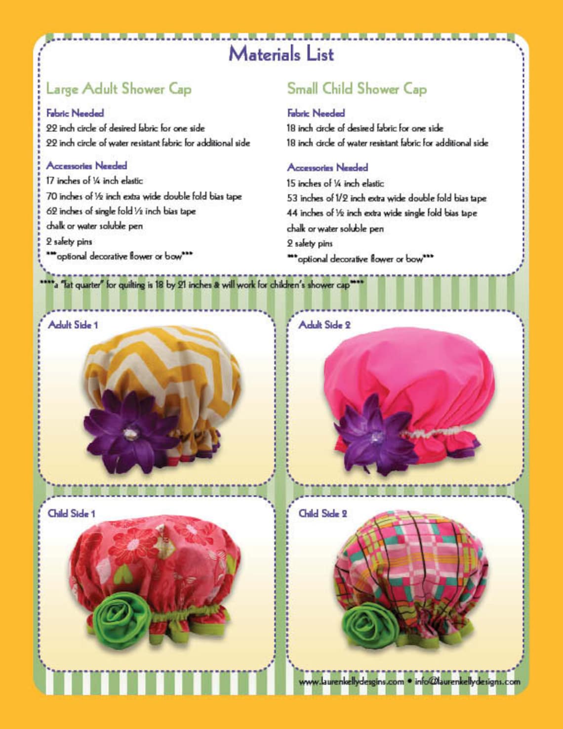 INSTANT DOWNLOAD Pdf Shower Cap Pattern Multiple Sizes for Women ...