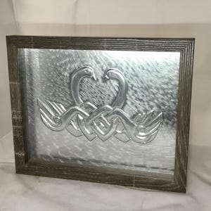 Celtic Knot Swans Wall Decor - Hand Embossed Metal Art - Repujado ...