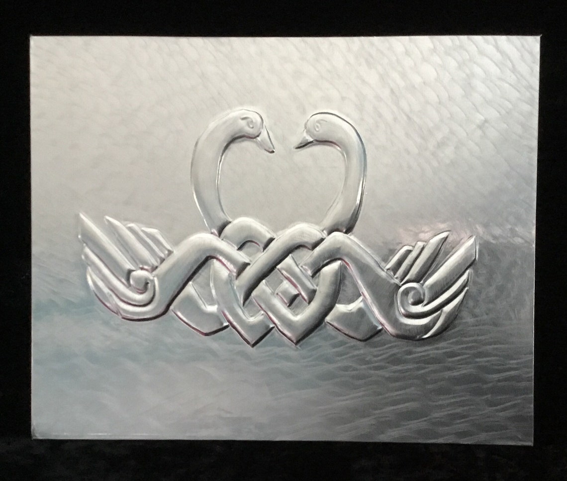 Swan Celtic Knot Repousse Repujado Wall Art 8x10 - Etsy