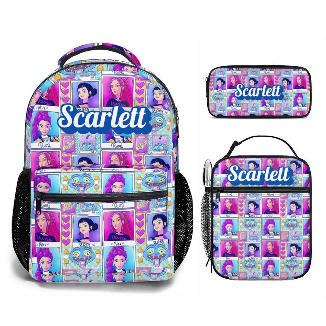 Kpop Backpack Bundle, Huntrix Backpack 17in Set With Matching Lunch Bag ...