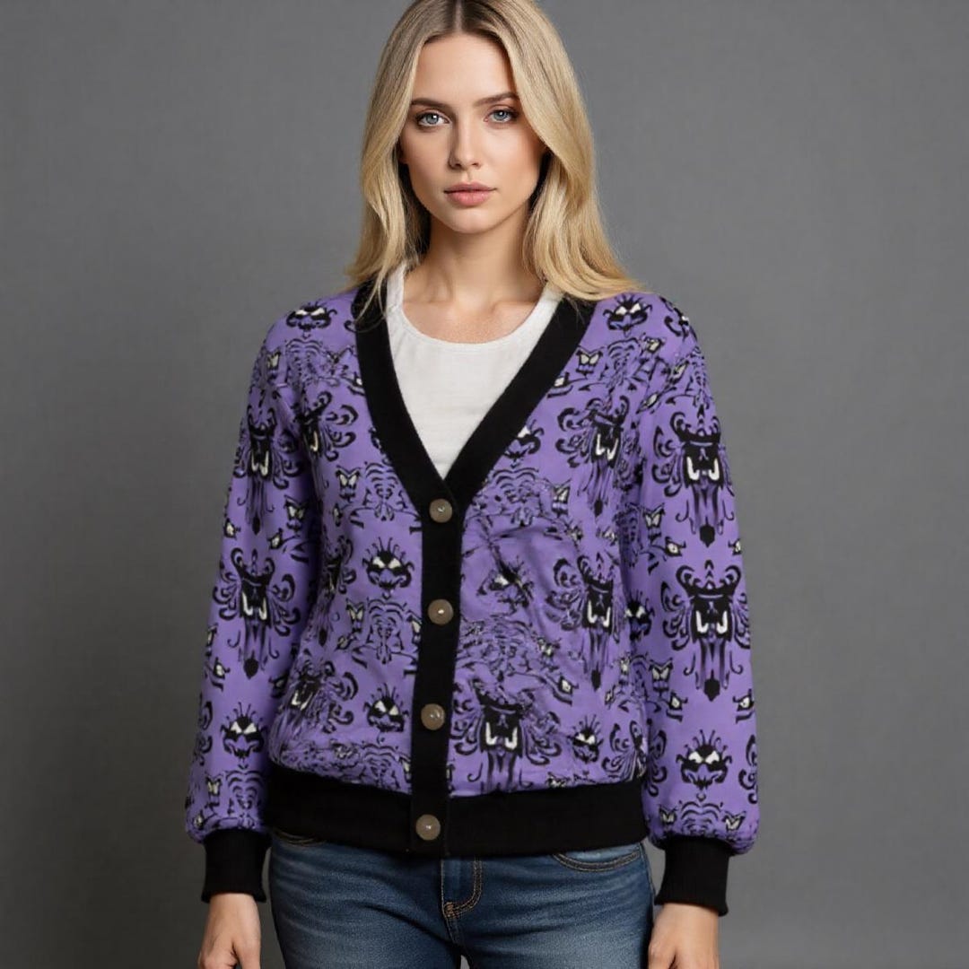 Haunted Mansion Fleece Cardigan , Disney Knitted Sweater , - Etsy