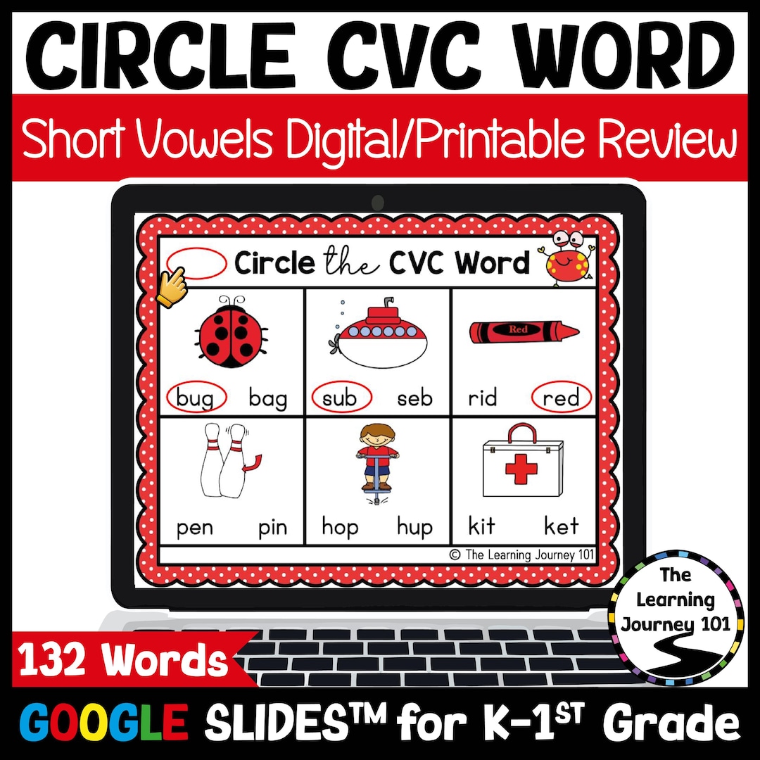 Circle the CVC Word Interactive Google Slides | Short Vowel ( A E I O U ...