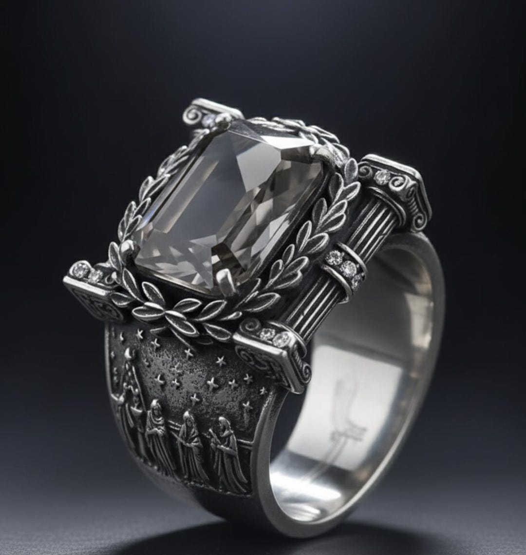 Sterling Silver Limbo Ring – Smoky Quartz, Dante's Inferno - Etsy