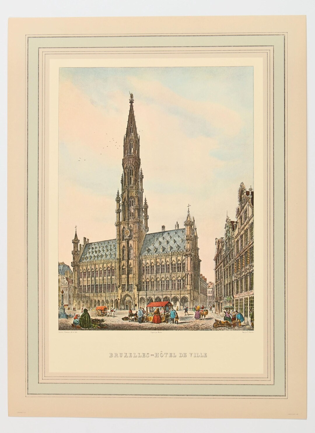 Brussels Town Hall Cityscape Print | Historic Belgian Architecture ...