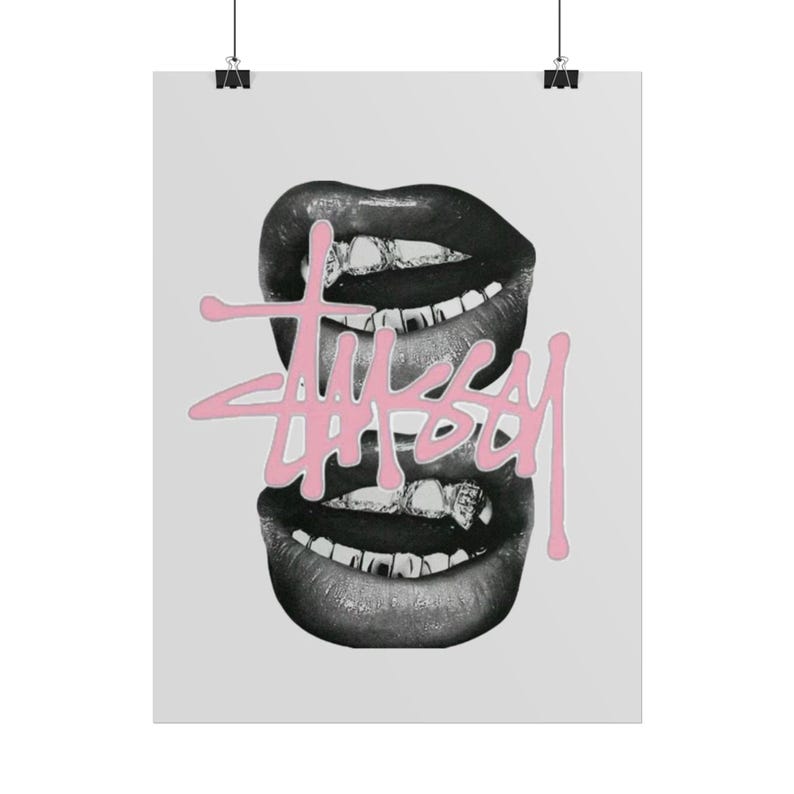 Pink Graffiti Lips Rolled Posters | Pop Art Mouth Print - Etsy