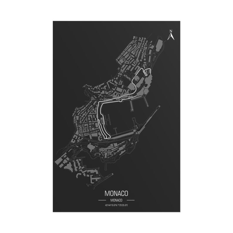 Monaco Race Track Map Poster | City Map Poster - Etsy