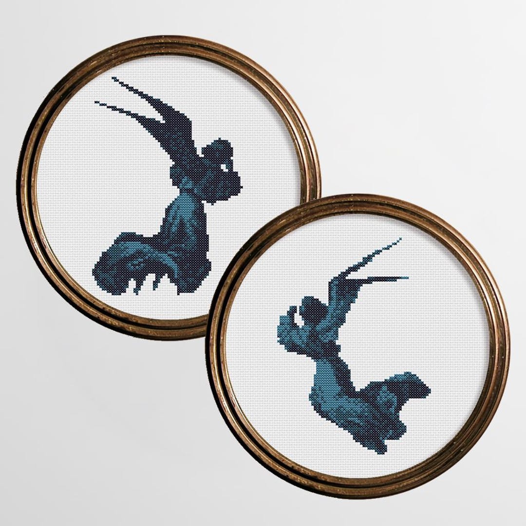 Crying Angels Cross Stitch Pattern, 62 X 89 Stitches, PDF Download - Etsy