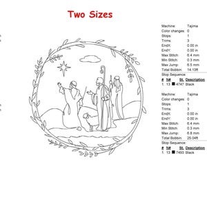 Nativity Scene Machine Embroidery Design | Shepherds, Sheep Outline ...