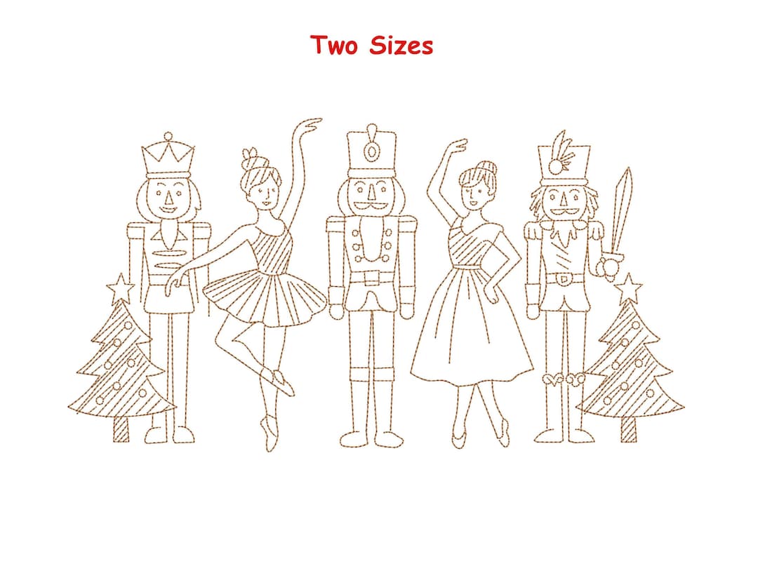 Nutcracker Ballet Embroidery Design | Christmas Ballerina Soldiers ...