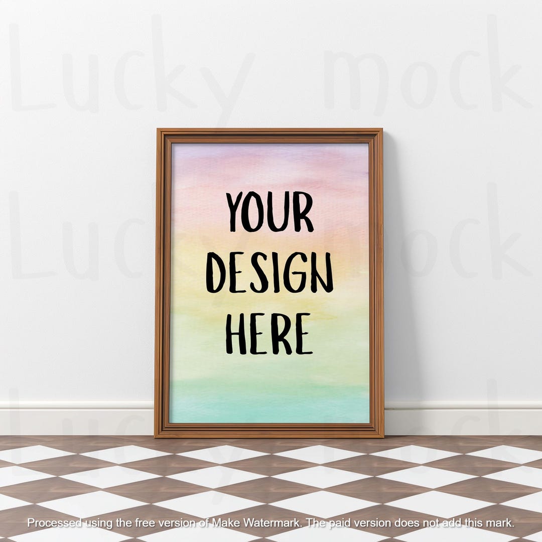 Poster Mockup PSD 2x3 Ratio Wooden Frame Wall Art Template, Elegant ...