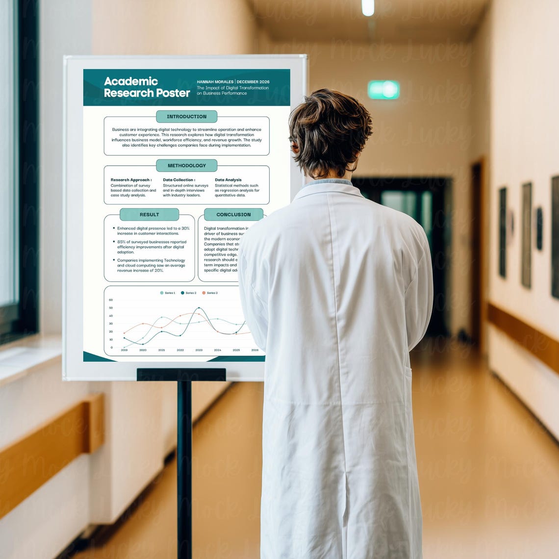 Academic Research Poster Mockup With a Student, A0 Vertical Scientific ...