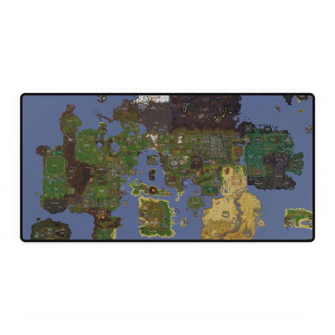 Gaming Desk Mat, Old School Runescape Map Mouse Pad, Computer ...