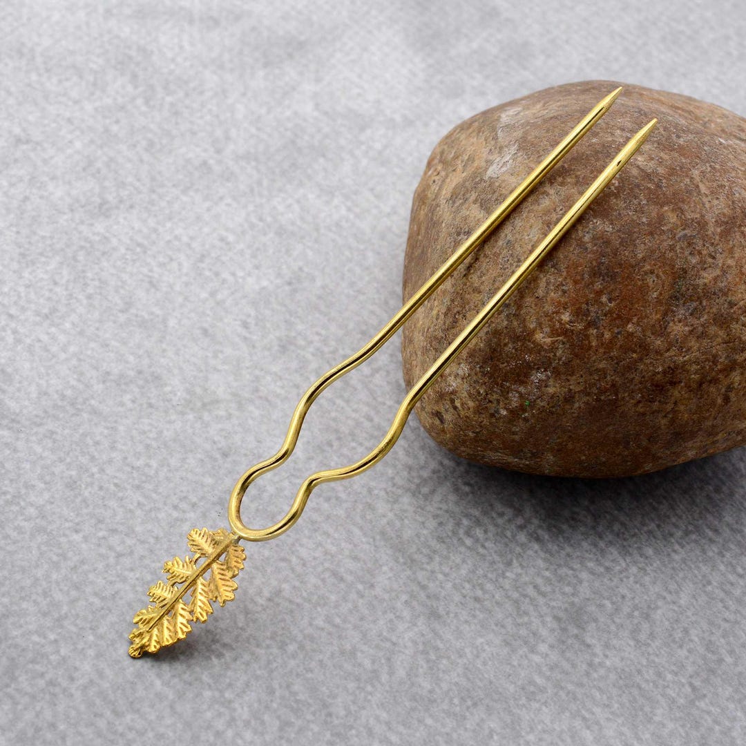 Brass Tree Hair Pin, Bun Holder Hair Fork - Etsy