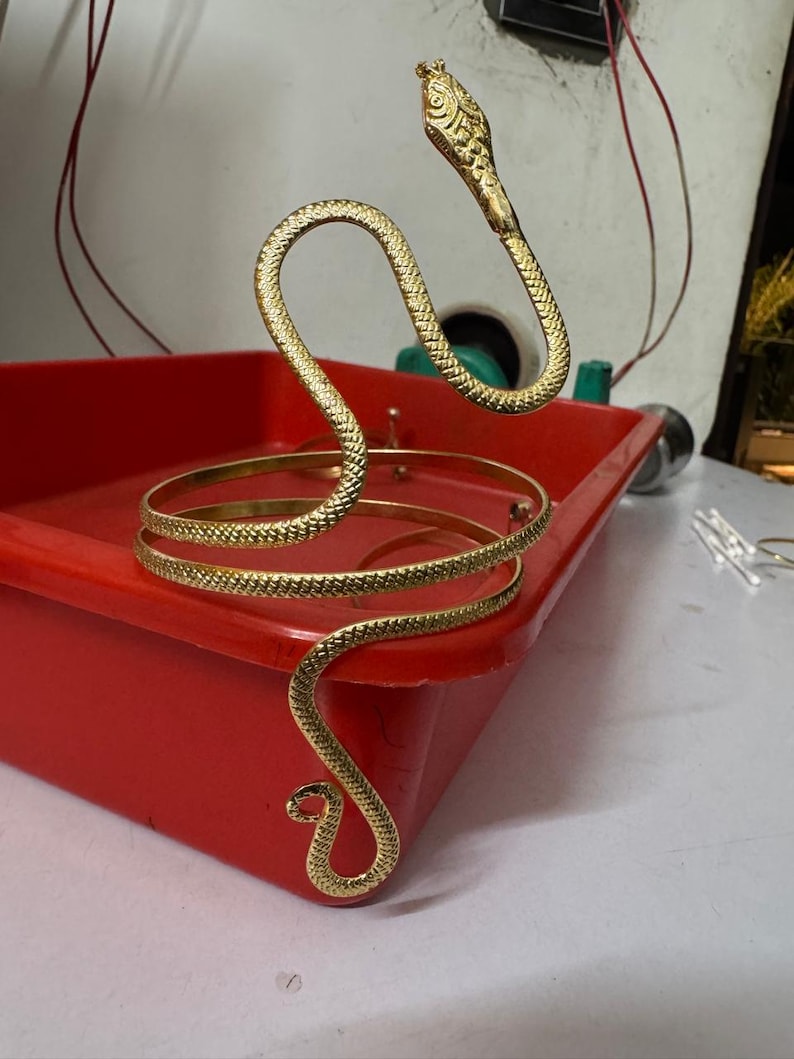 Brass Snake Arm Cuff, Bohemian Serpent Bracelet Arm Let - Etsy