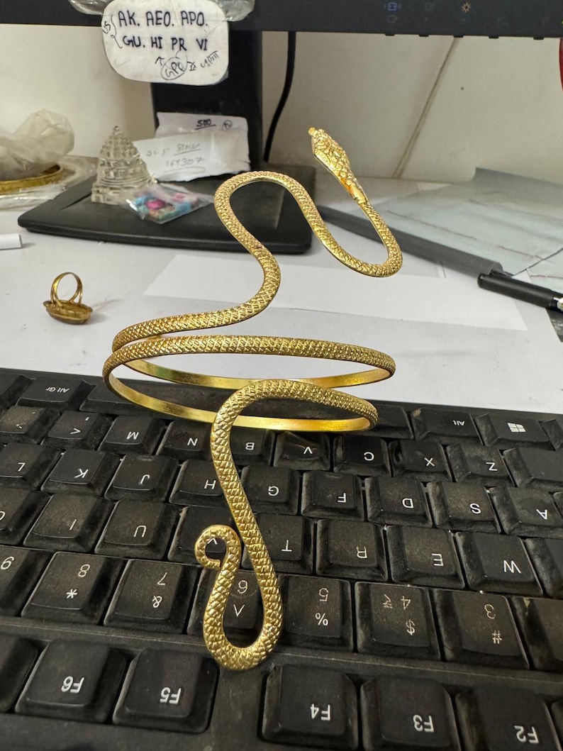 Brass Snake Arm Cuff, Bohemian Serpent Bracelet Arm Let - Etsy