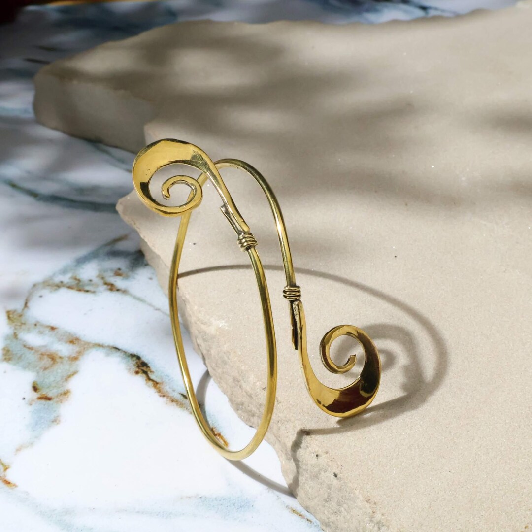Adjustable Brass Spiral Arm Cuff, Spiral Costume Bracelet Jewelry - Etsy