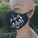 100% Cotton Allah Symbol Arabic Caligraphy Face Mask/black and | Etsy