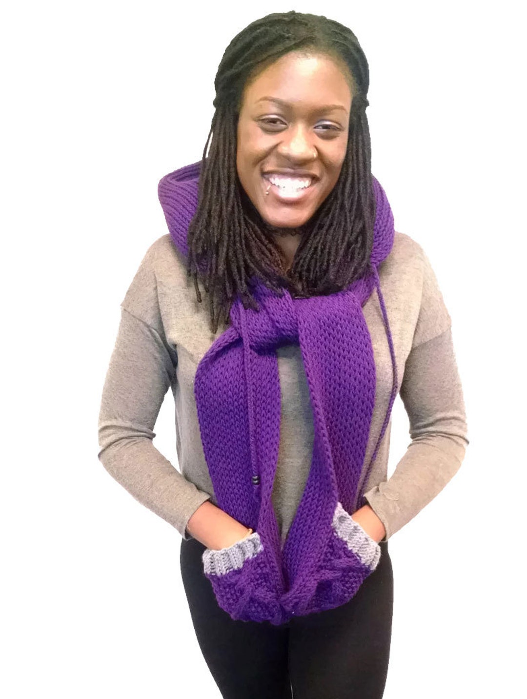 Instant Download Loom Knitting Pattern Easy Scoodie/ Hooded Scarf ...