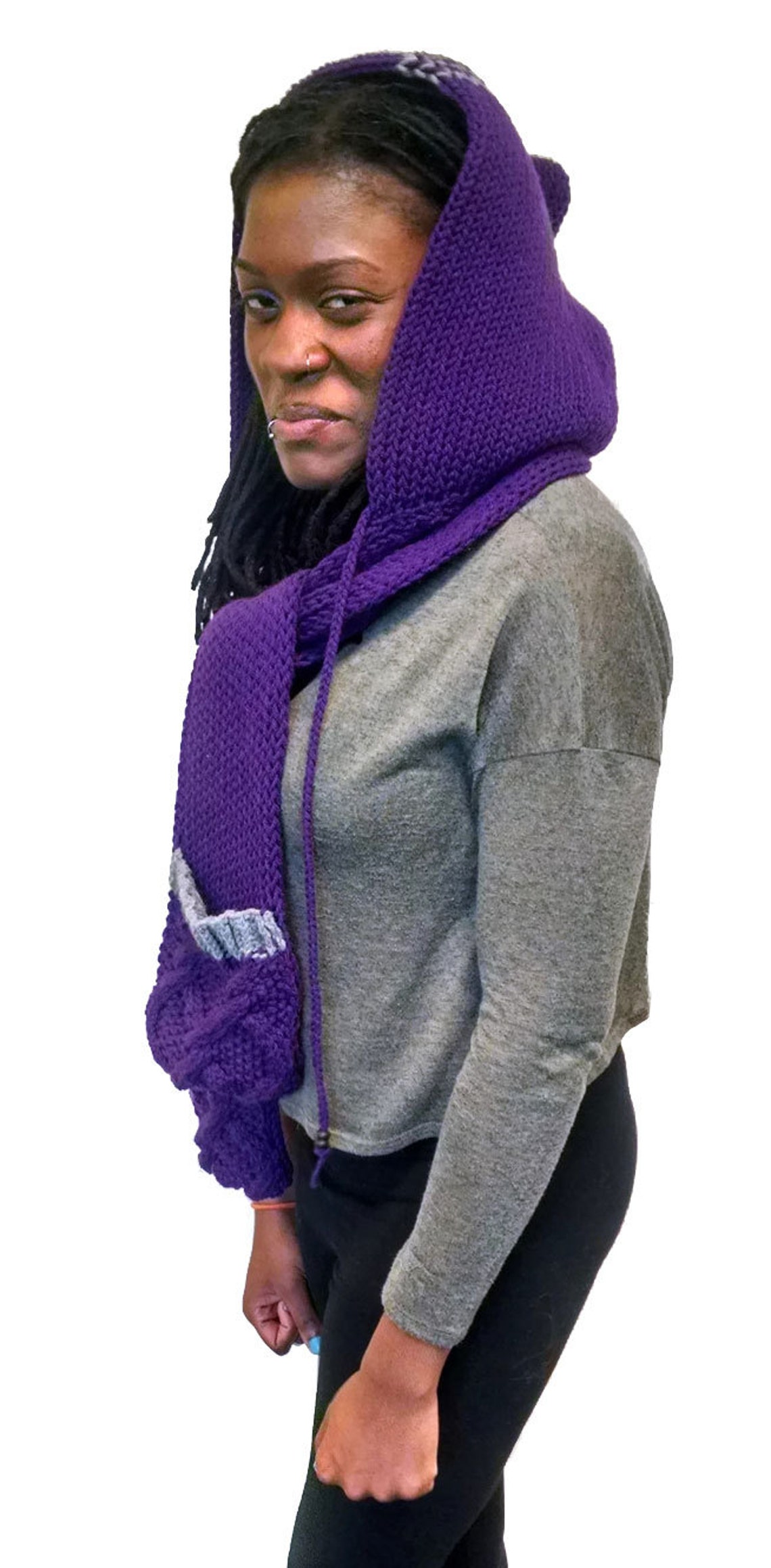 Instant Download Loom Knitting Pattern Easy Scoodie/ Hooded Scarf ...