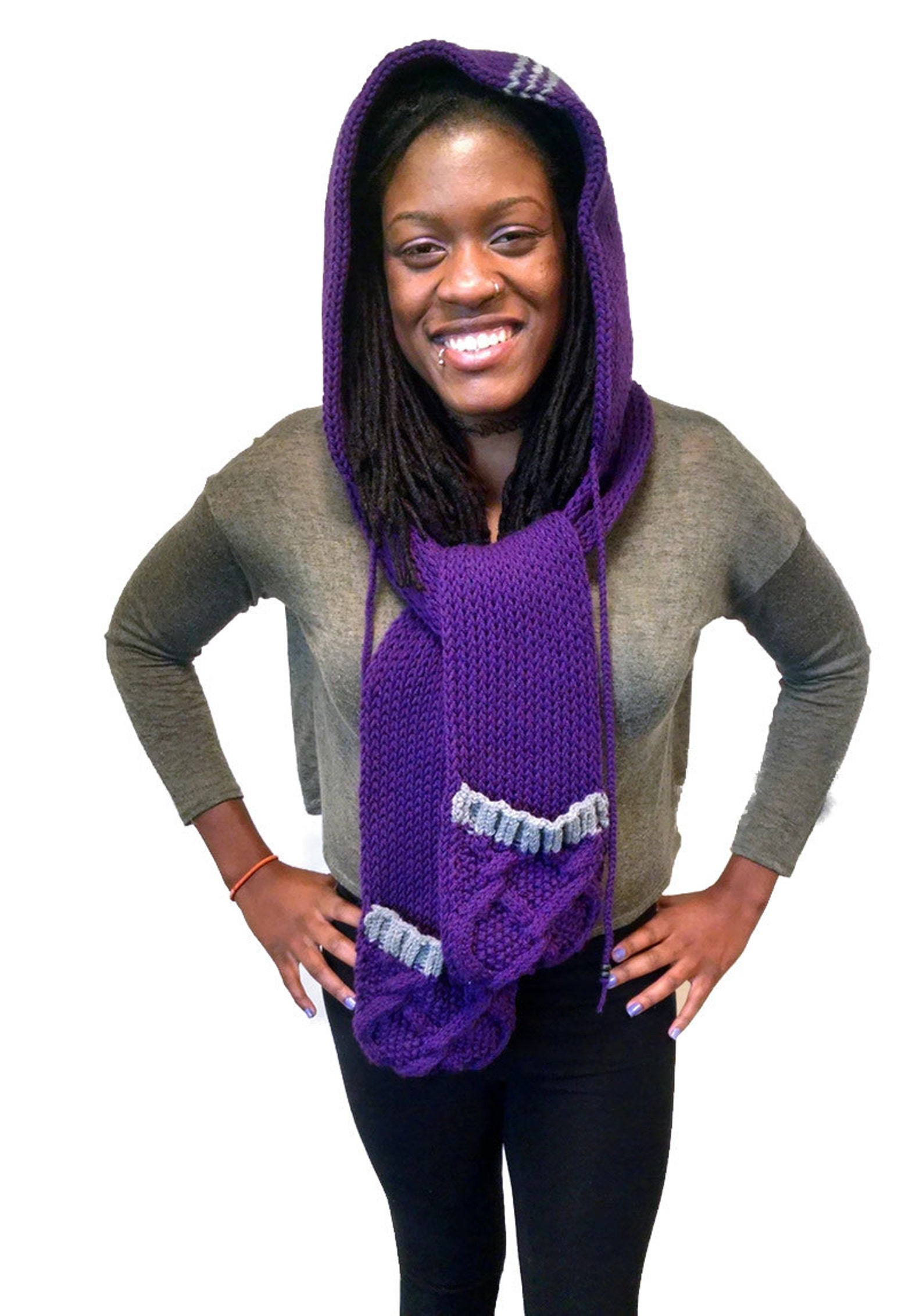 Instant Download Loom Knitting Pattern Easy Scoodie/ Hooded Scarf ...