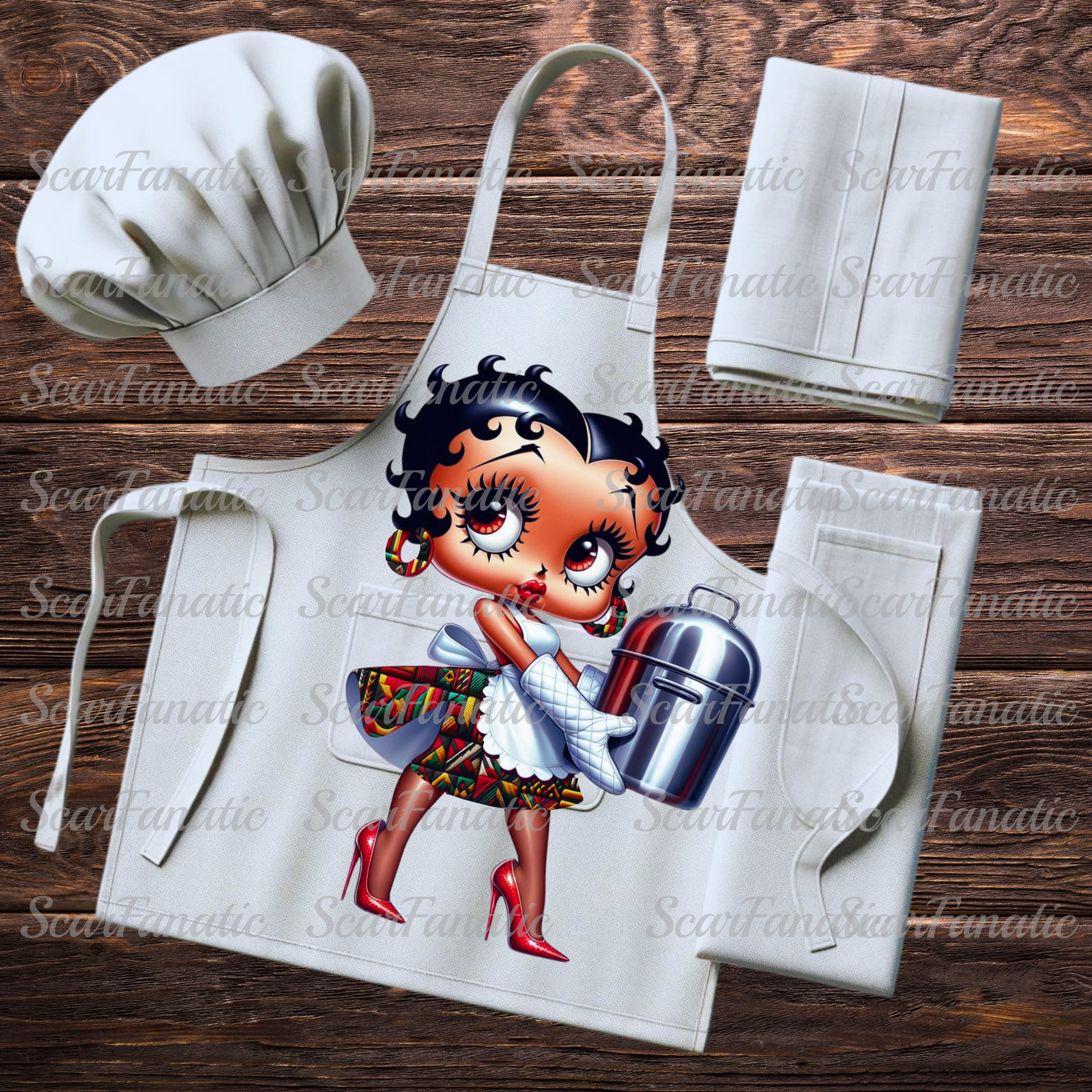Black Betty Boop, African Skirt and Earrings, Chef Betty Boop PNG ...