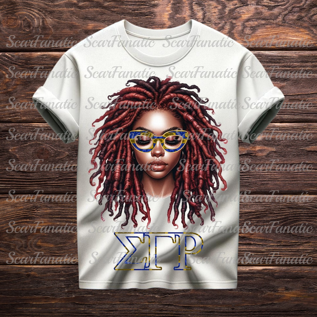Sigma Gamma Rho Sorority Dreadlock Girl With Glasses T-shirt PNG Design ...