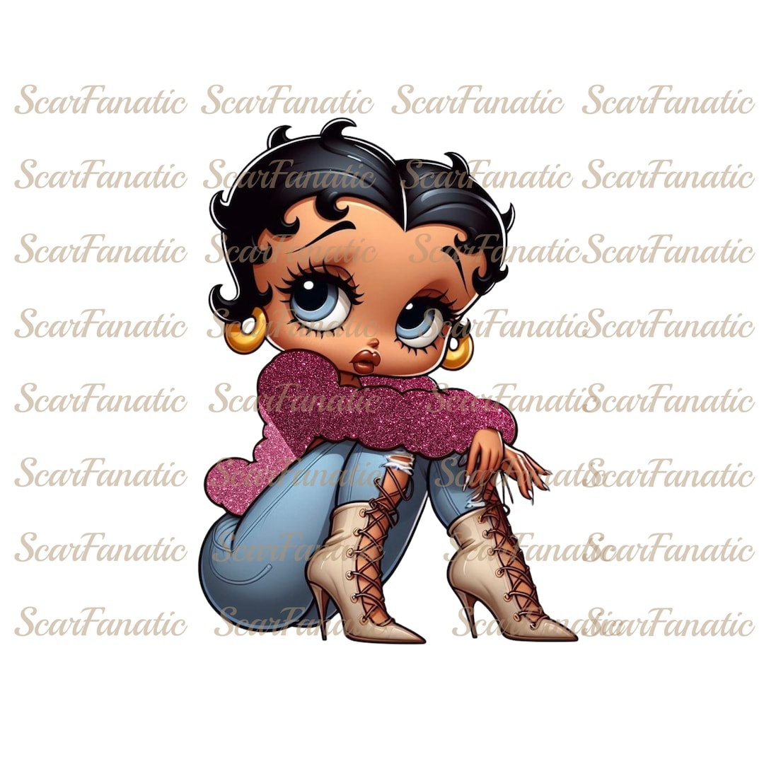 Black Betty Boop, Hispanic Betty Boop in Pink Sparkling Glitter Jacket ...