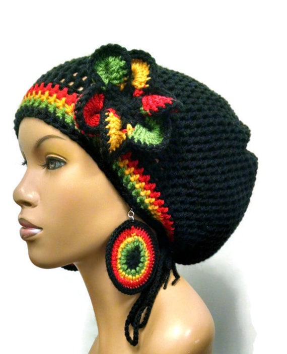 PATTERN ONLY Crochet Circle Earring Pattern Rasta Colors/ Hat - Etsy