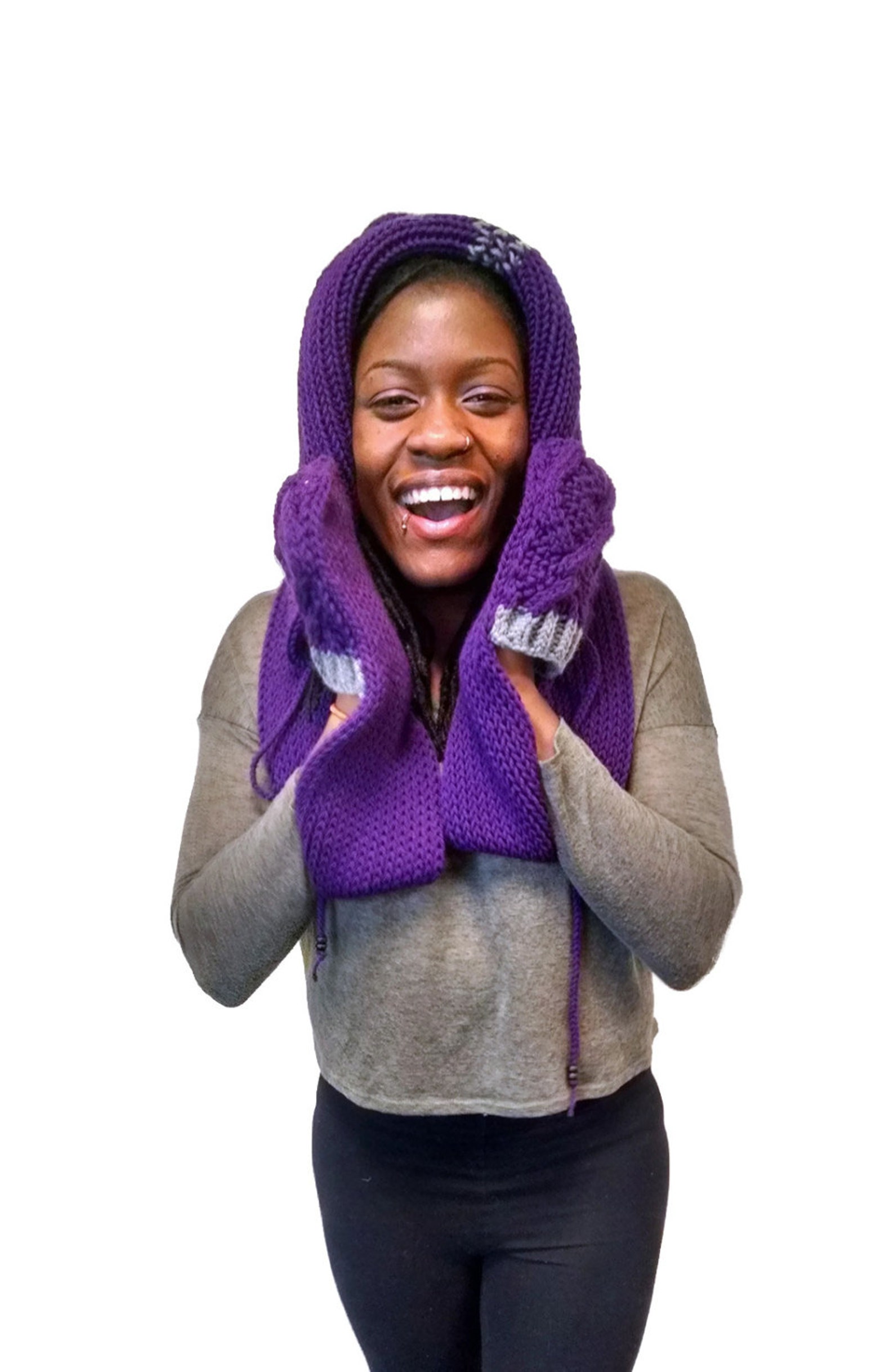 Instant Download Loom Knitting Pattern Easy Scoodie/ Hooded Scarf ...
