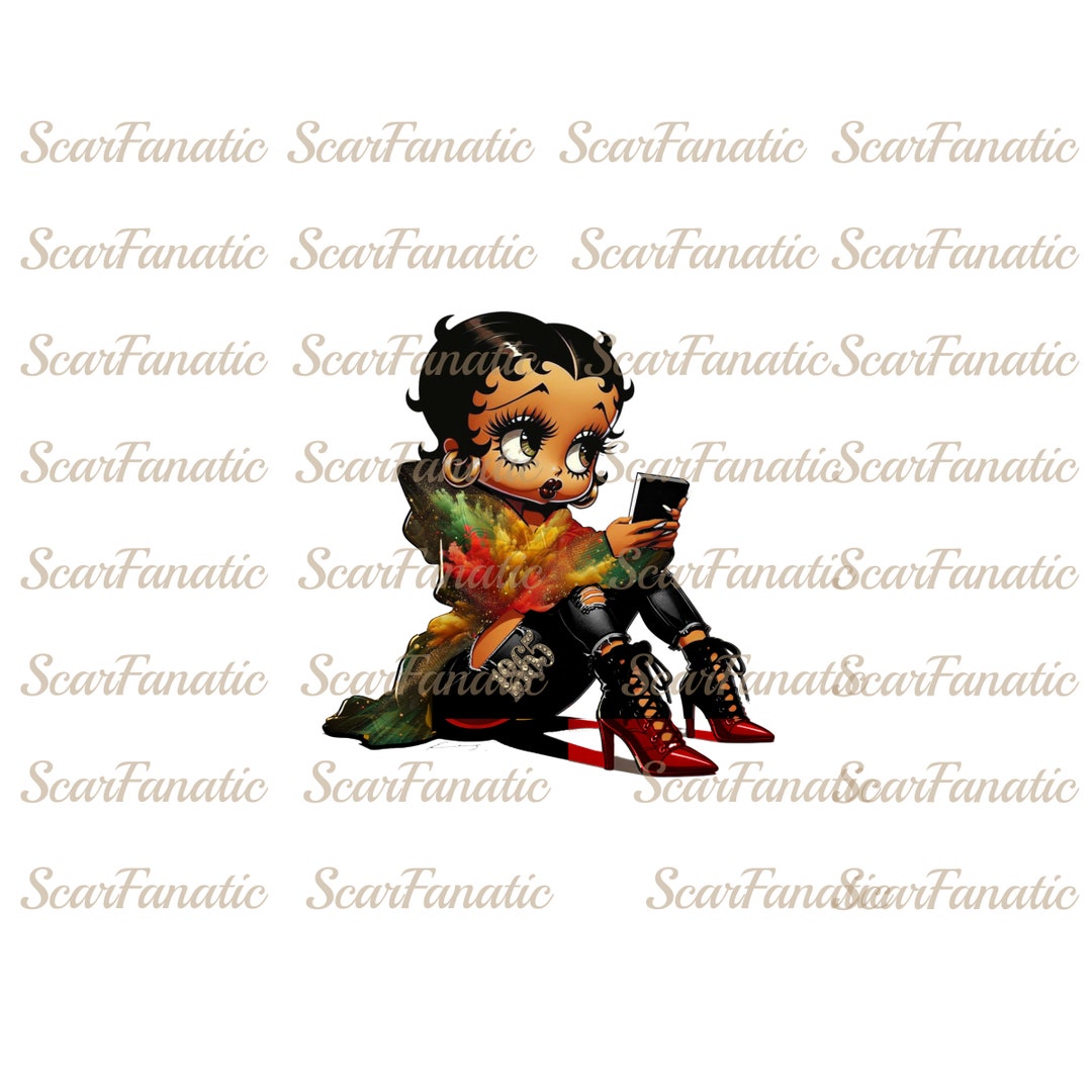 Juneteenth Black Betty Boop in Red Yellow Green Hoodie, Black Ripped ...