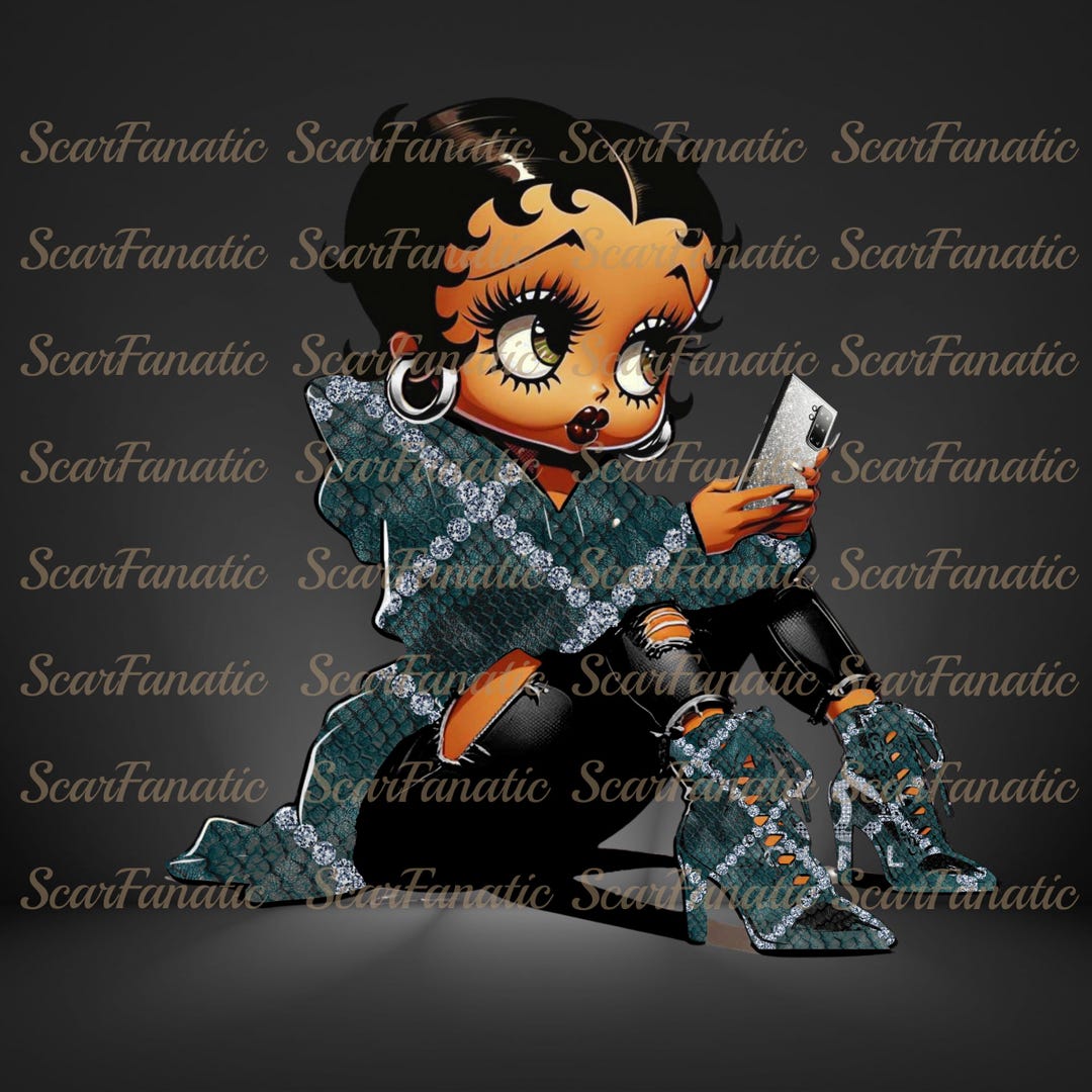 Black Betty Boop in Snakeskin Teal and Black Hoodie, Ripped Jeans ...