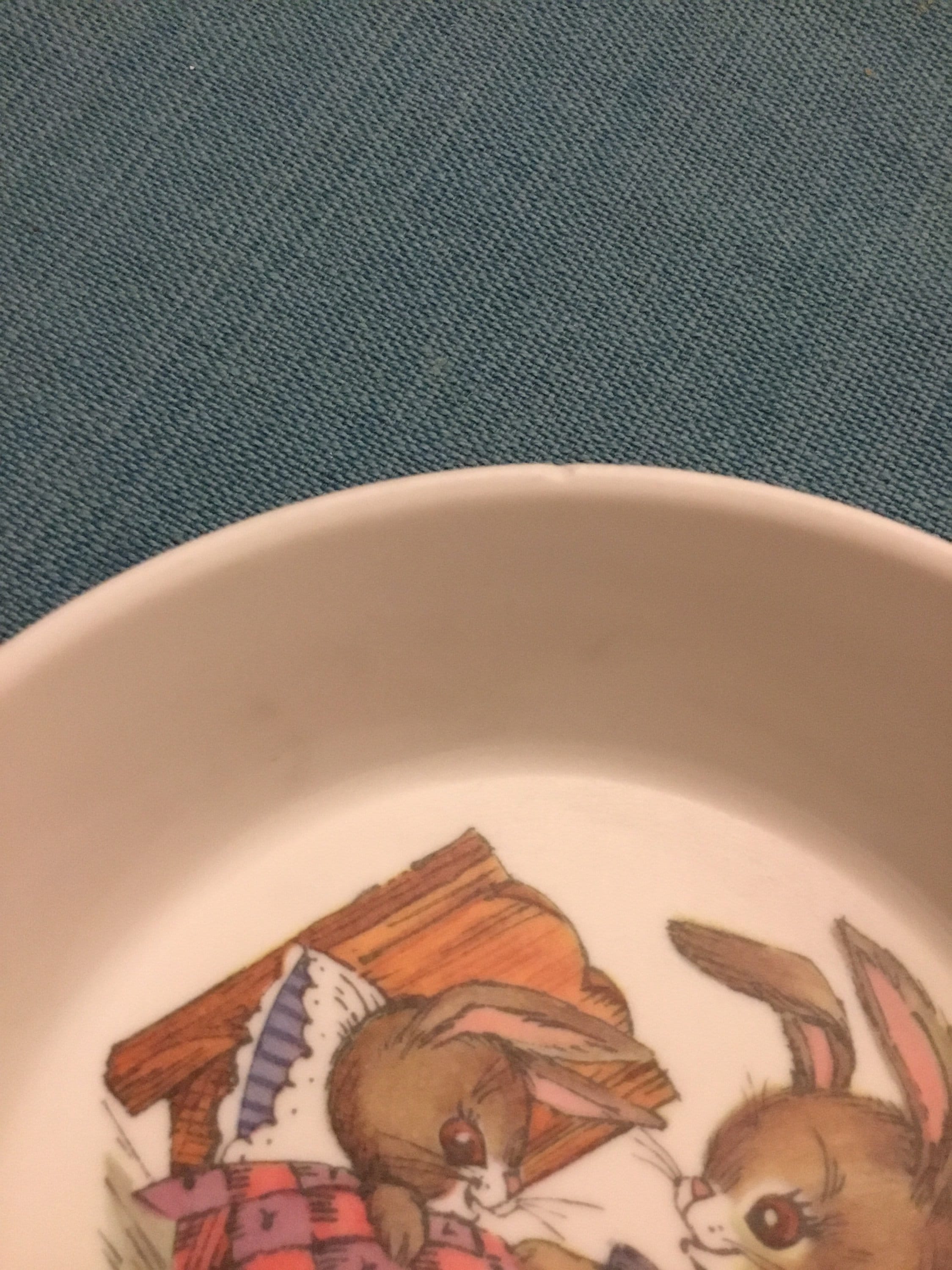 Vintage Melamine Peter Rabbit Childs Bowl by Oneida, Bunnies Like New ...
