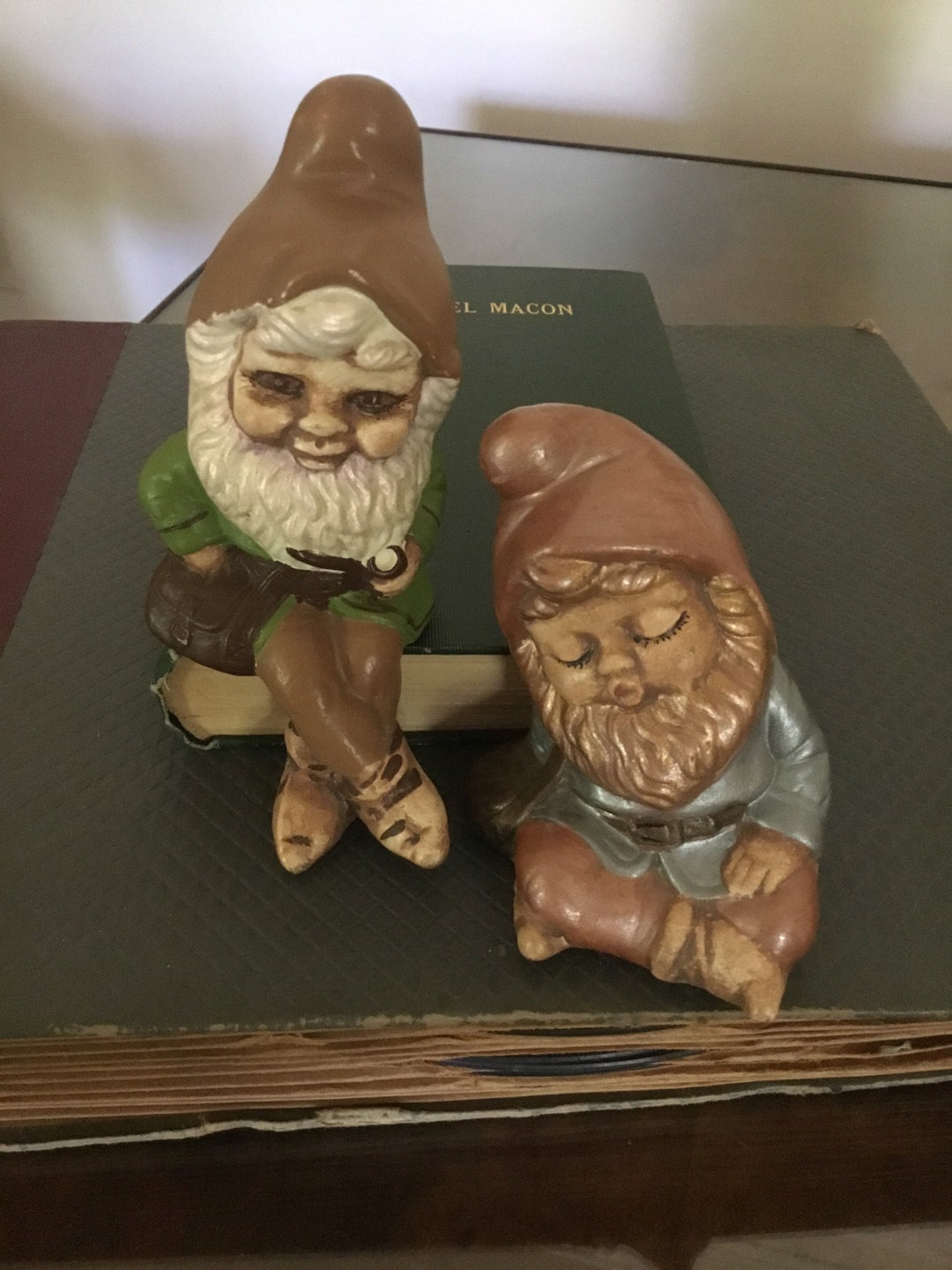 Extraordinary Vintage 70s Hand Painted Gnomes, Alberta Molds, Sleeping ...