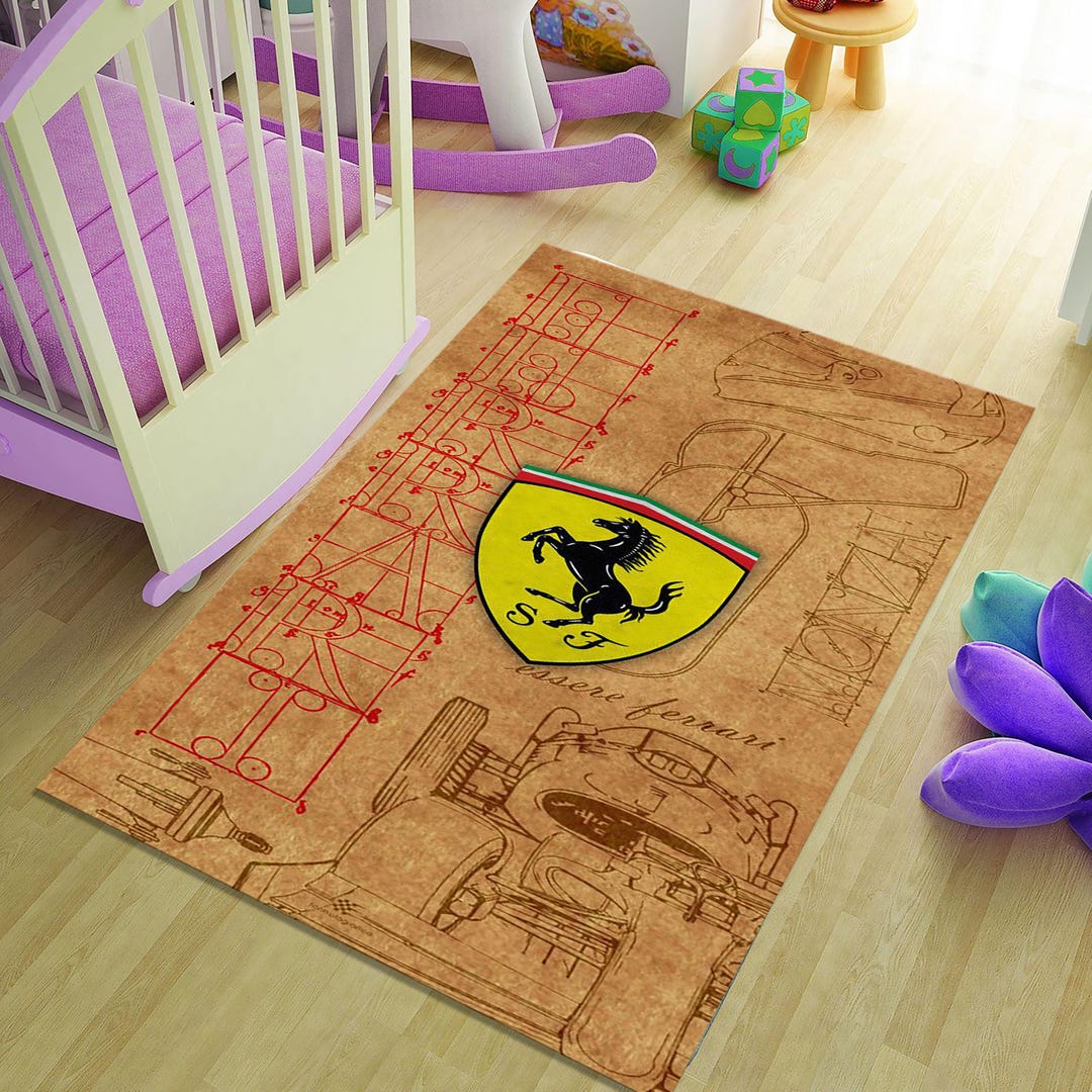 Ferrari Rug, Living Room Rug, 8x10 Area Rug,gaming Decor Rug,sports Car ...