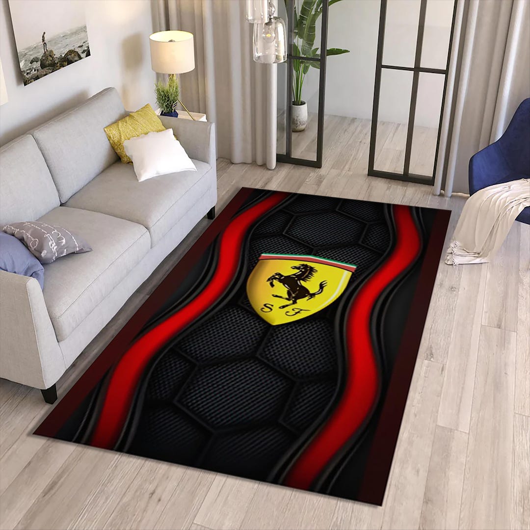 Ferrari Area Rug, Sports Car Decor, Formula 1 Style - Etsy