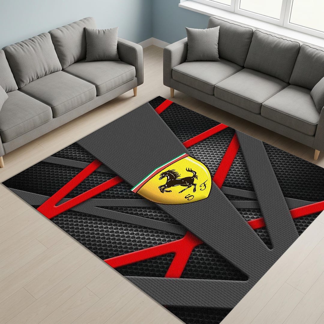 Ferrari Rug, Living Room Rug, 8x10 Area Rug,gaming Decor Rug,sports Car ...