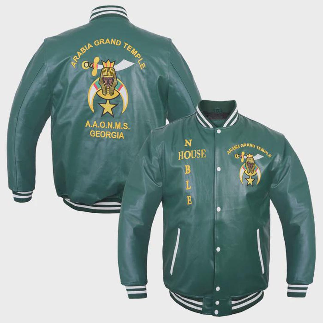 SHRINERS JACKET - BOTTLE Green Leather Noble House - Etsy