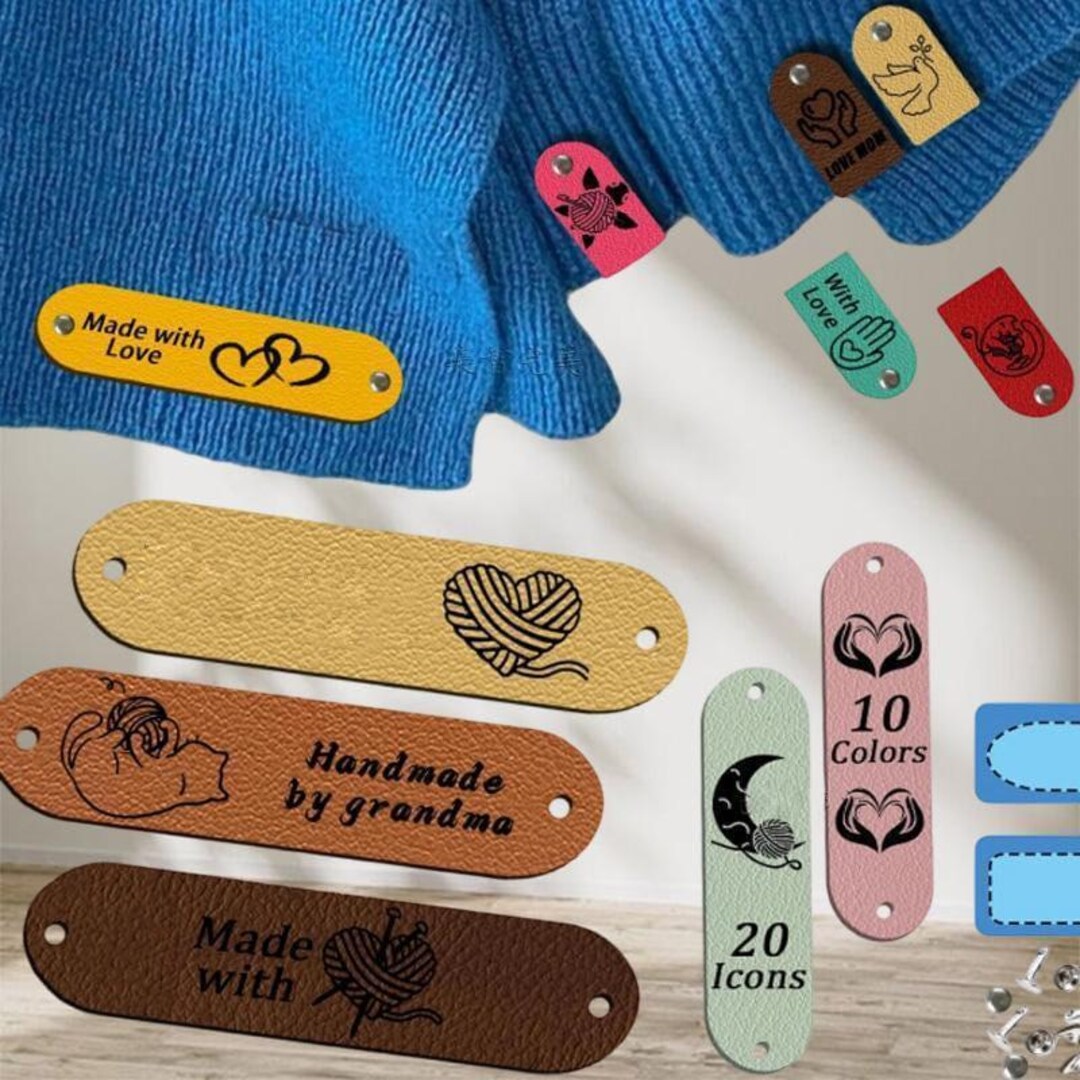 Personalized Leather Labels,2.75*0.78 Inch Faux Leather Labels for ...
