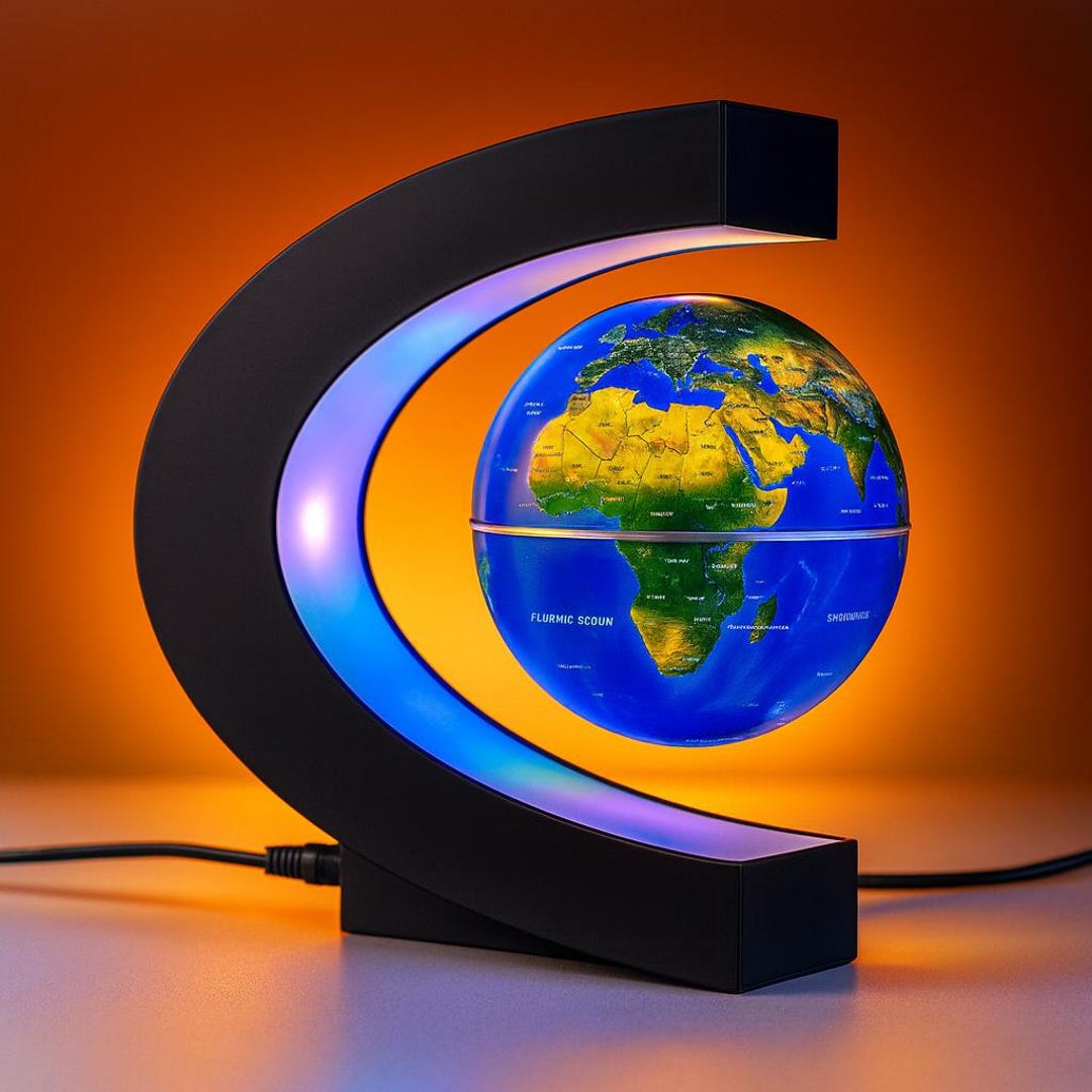 Magnetic Levitating Globe With LED Light – Floating World Map Lamp ...