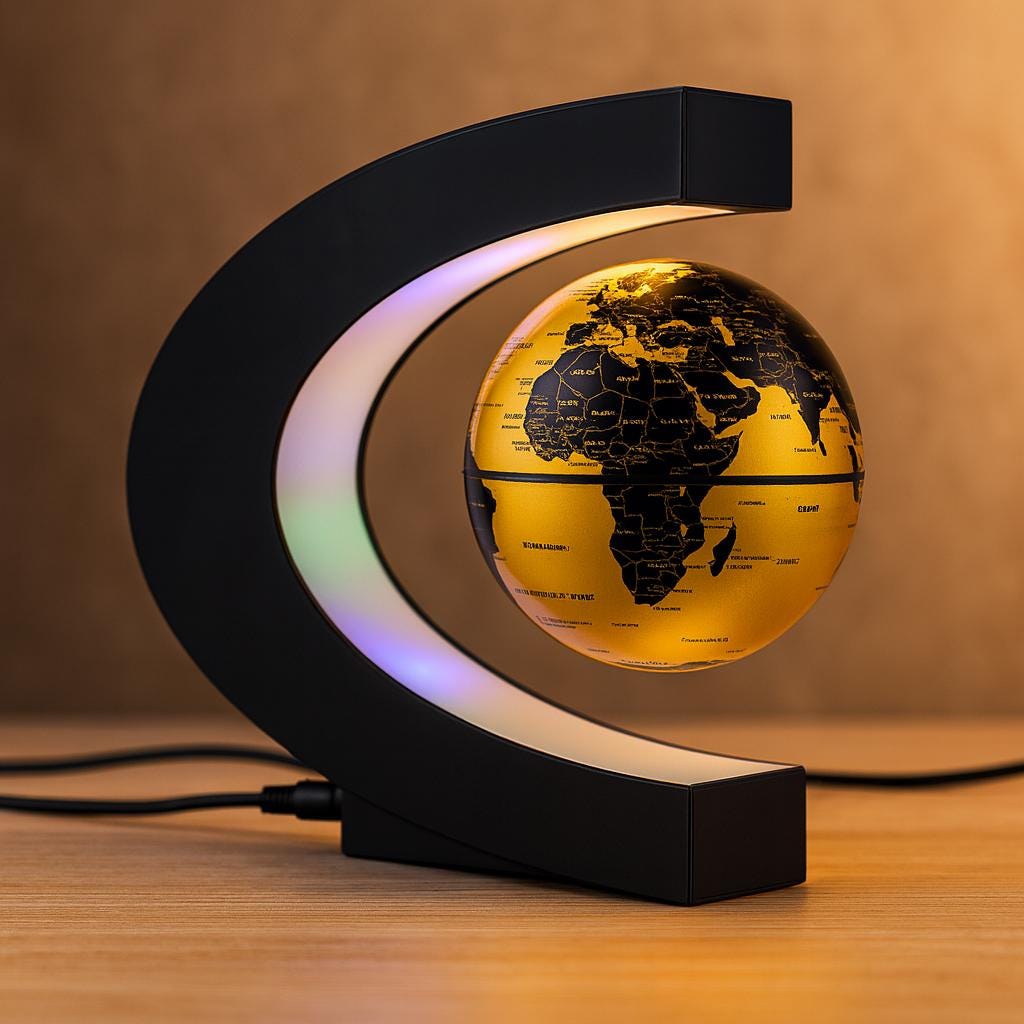 Magnetic Levitating Globe With LED Light – Floating World Map Lamp ...