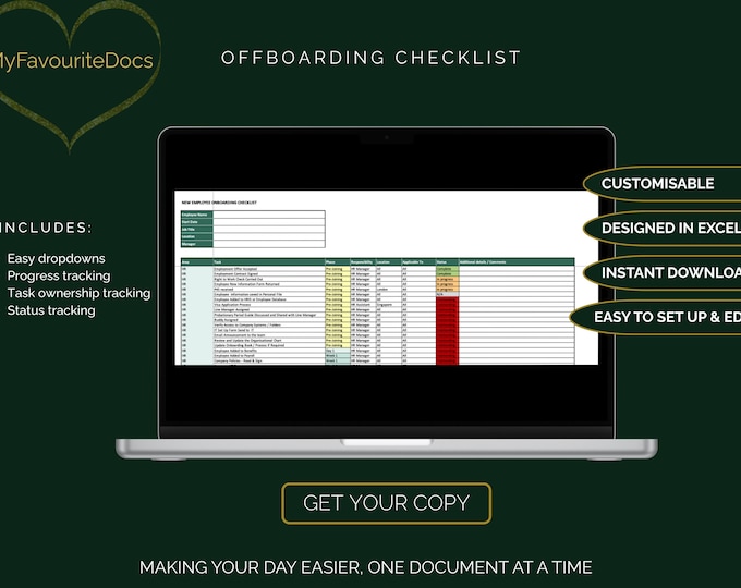 Employee Offboarding Packet, Employee Offboarding Checklist Template ...