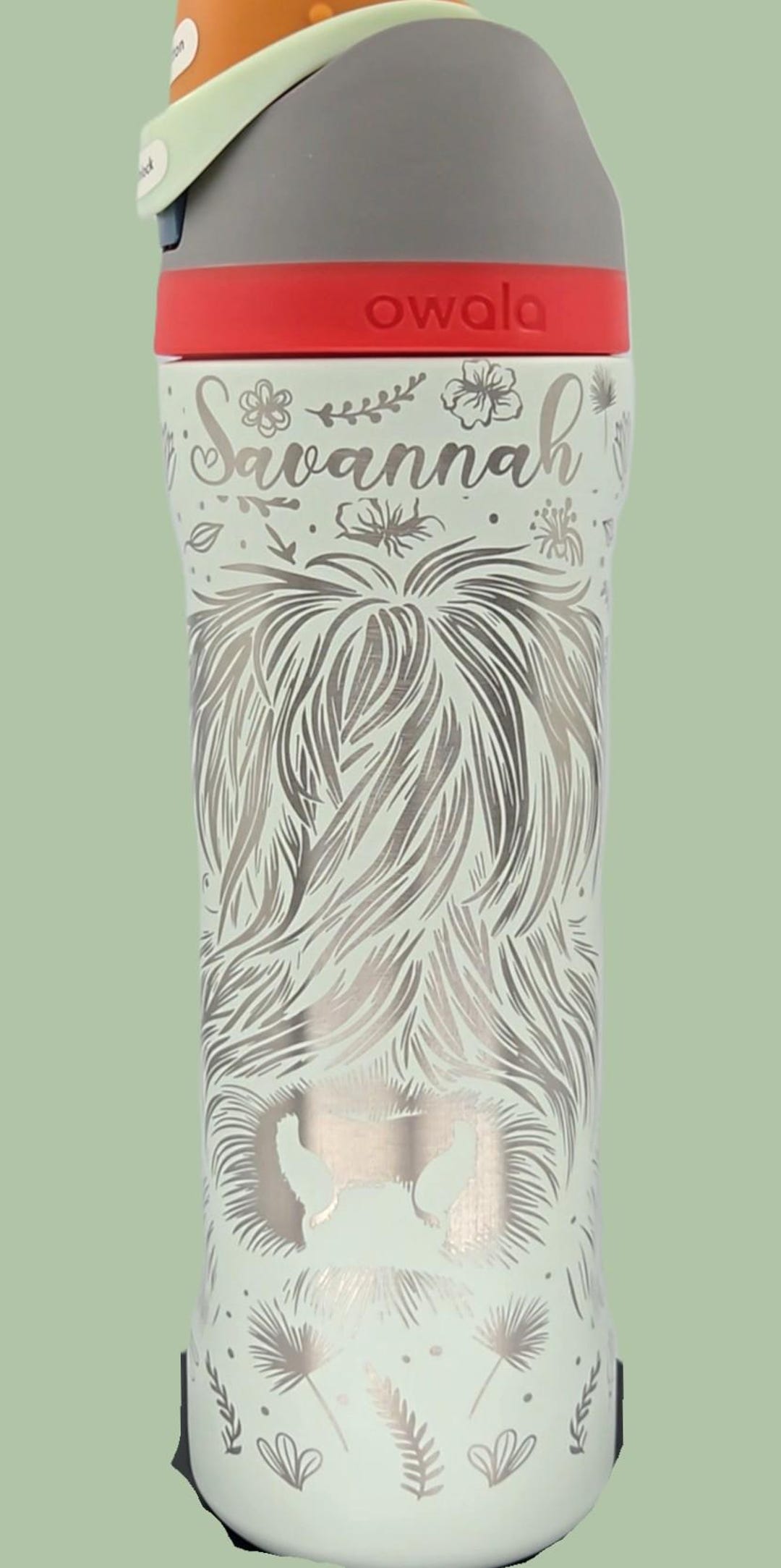 Highland Cow Engraved Owala 24 Oz Freesip Water Bottle – Personalized ...